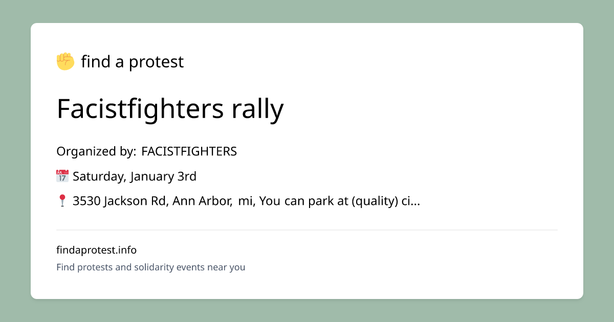 Facistfighters rally in Ann Arbor on Saturday