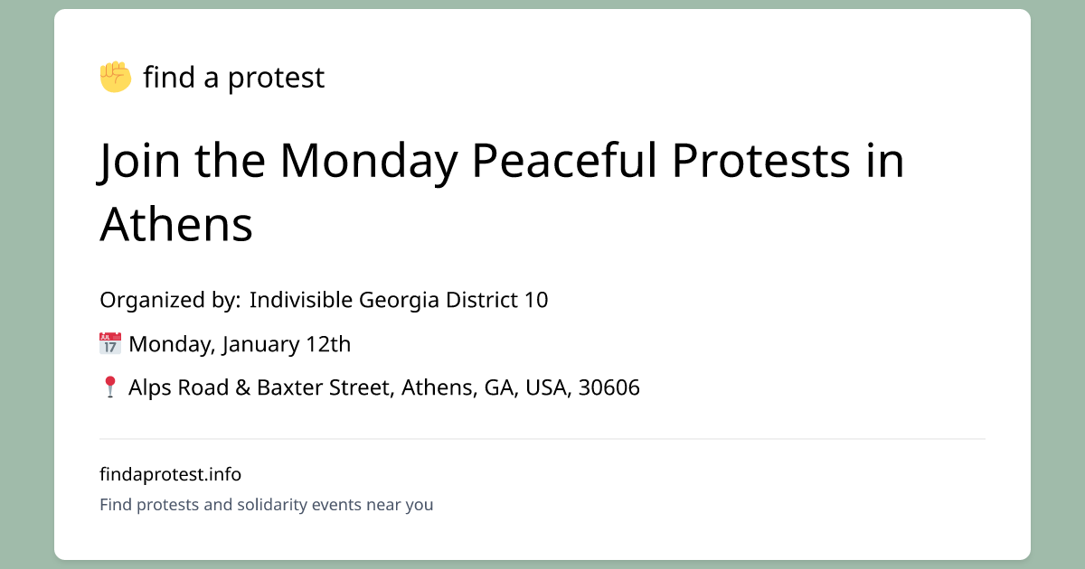 Join the Monday Peaceful Protests in ... in Athens on Monday