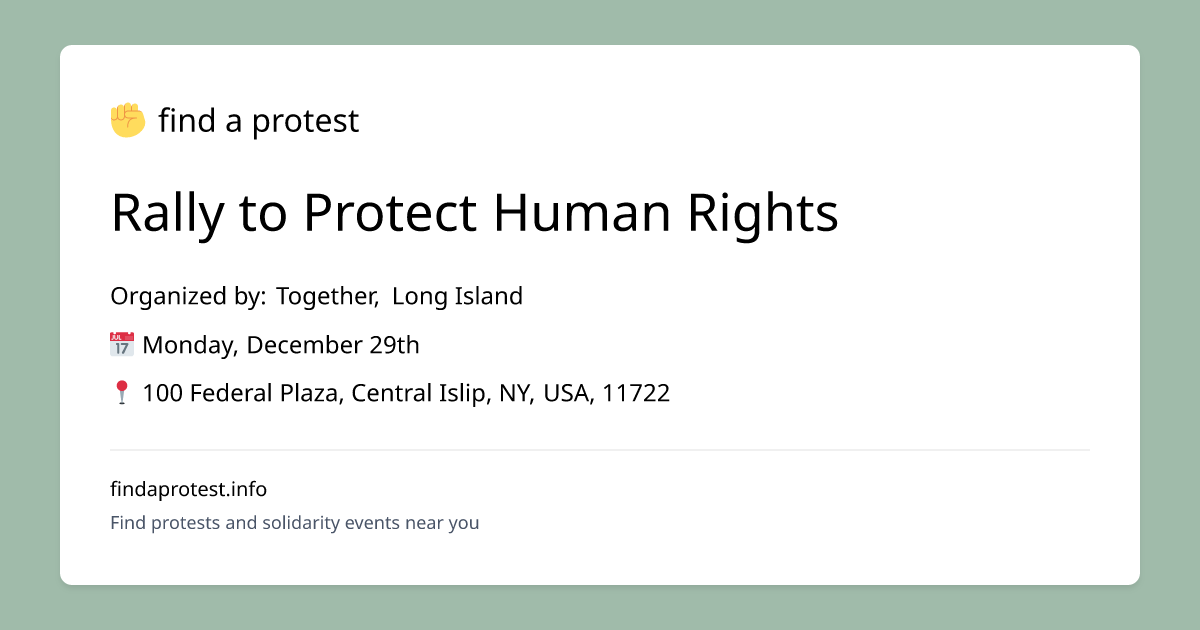 Rally to Protect Human Rights in Central Islip on Monday