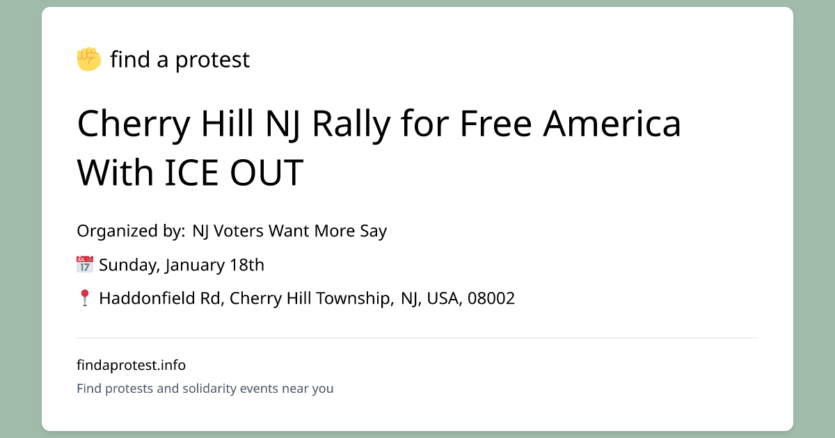 Cherry Hill NJ Rally fo... in Cherry Hill Township on Sunday