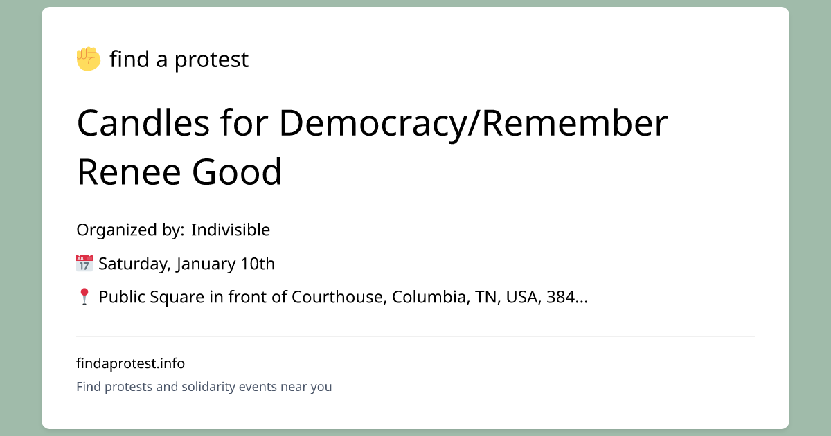Candles for Democracy/Remember Re... in Columbia on Saturday