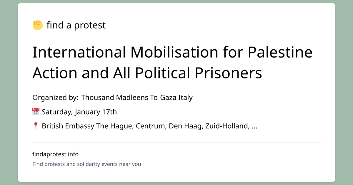 International Mobilisation for Pa... in Den Haag on Saturday