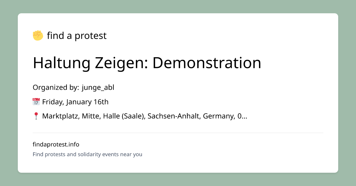 Haltung Zeigen: Demonstration in Halle (Saale) on Friday