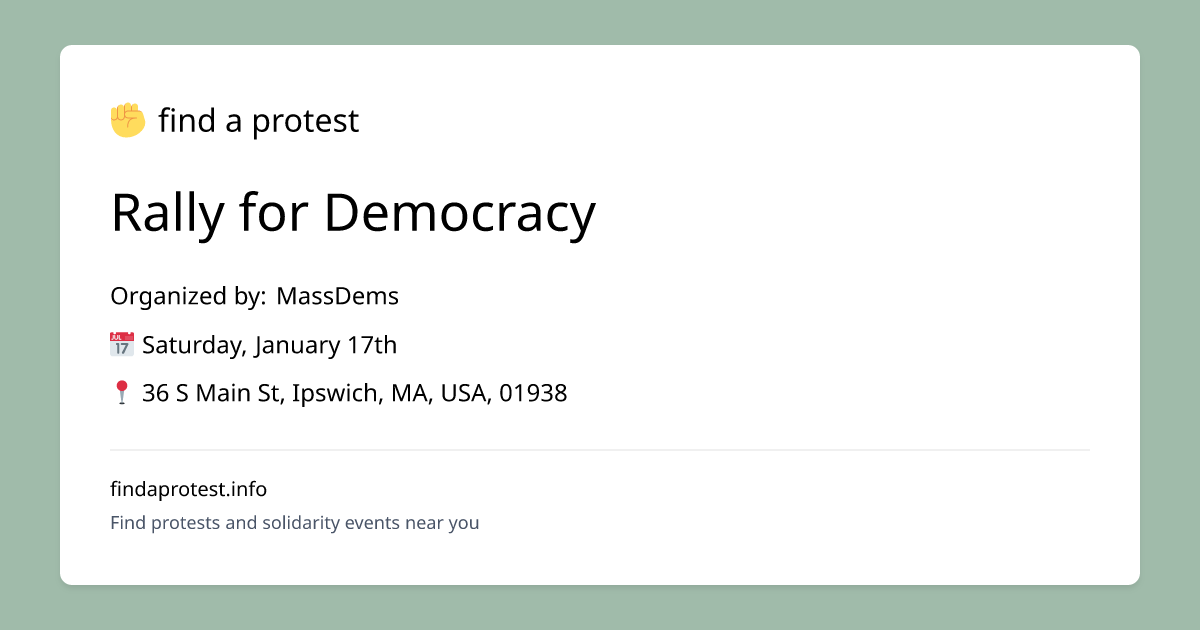 Rally for Democracy in Ipswich on Saturday