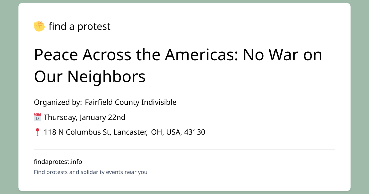 Peace Across the Americas: No Wa... in Lancaster on Thursday