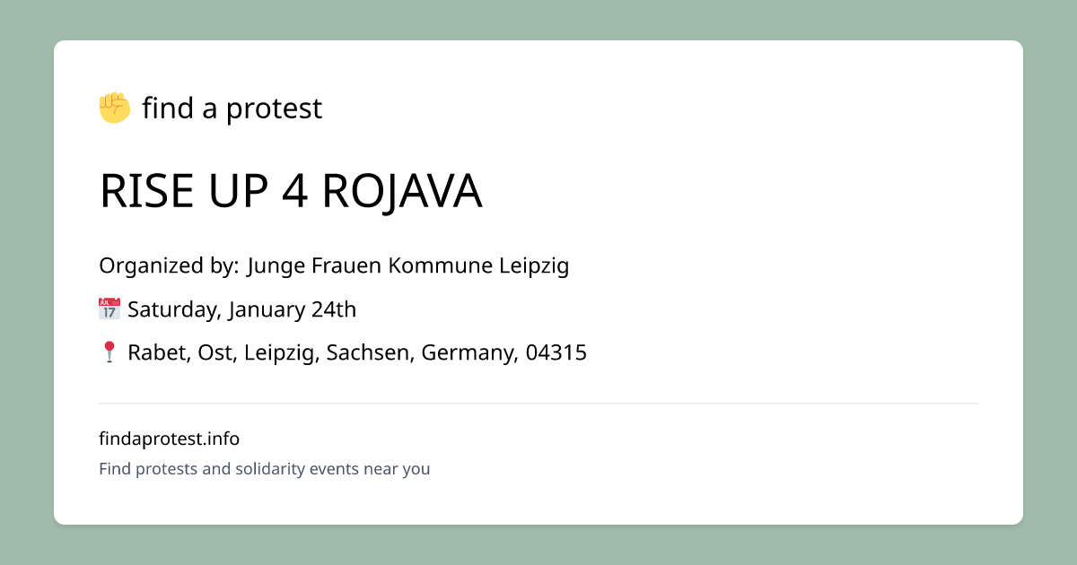 RISE UP 4 ROJAVA in Leipzig on Saturday