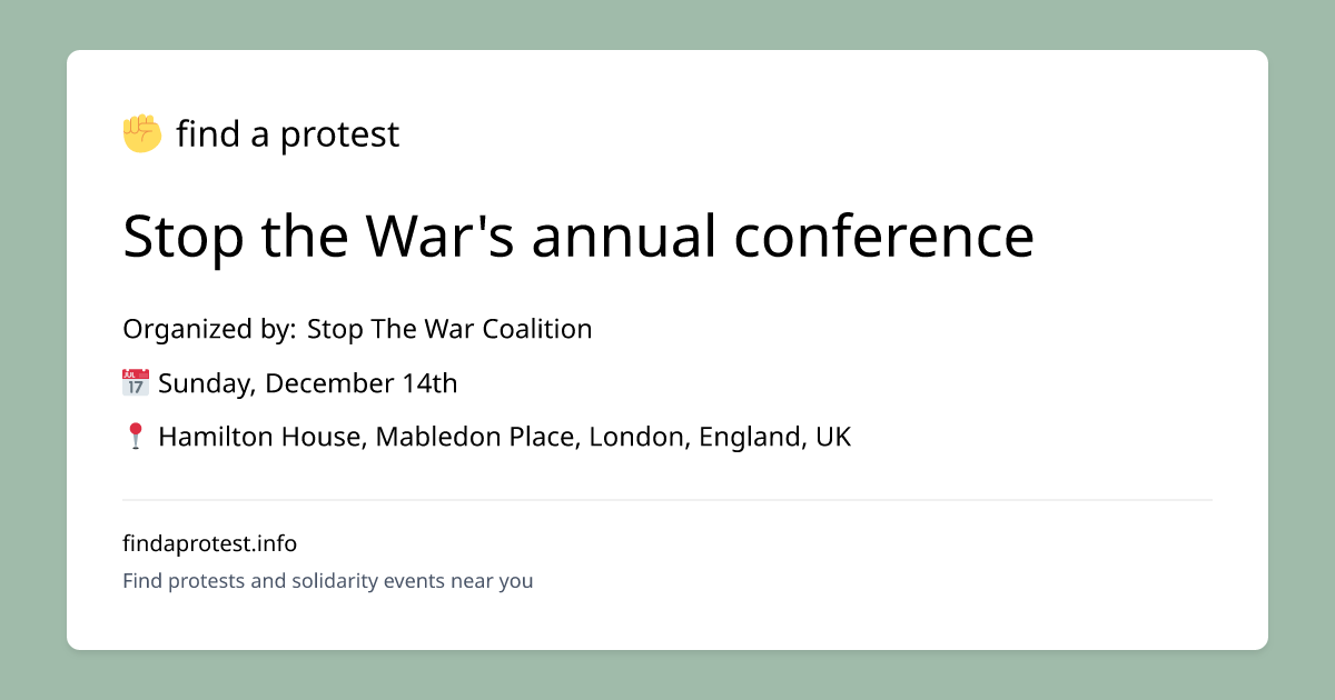 Stop the War's annual conference in London on Sunday