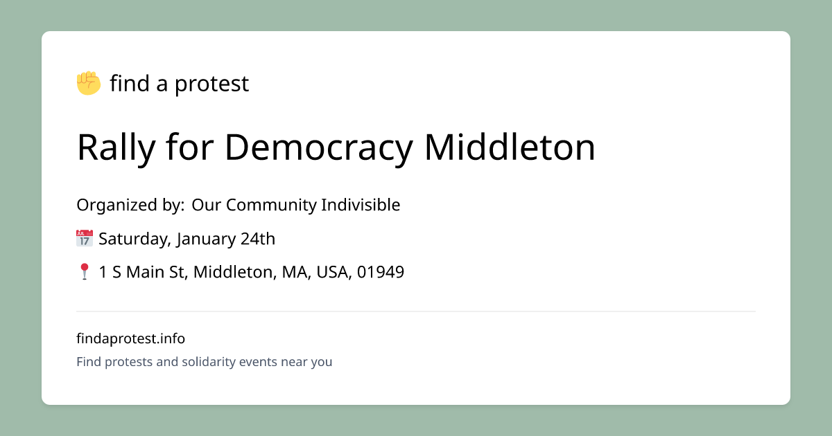 Rally for Democracy Middleton in Middleton on Saturday