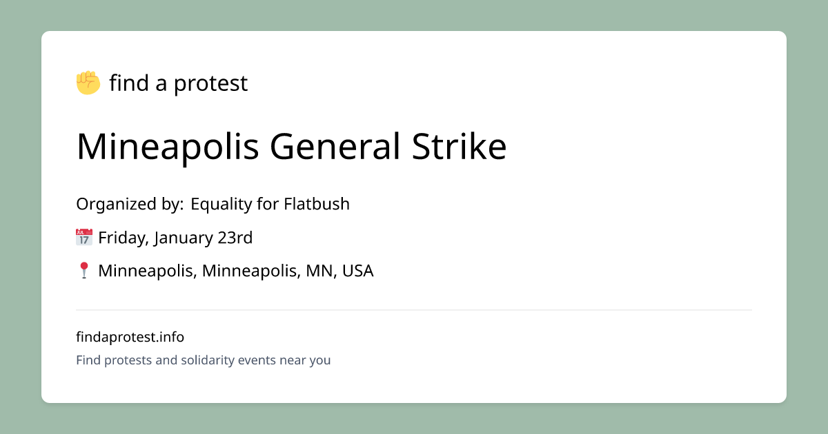 Mineapolis General Strike in Minneapolis on Friday