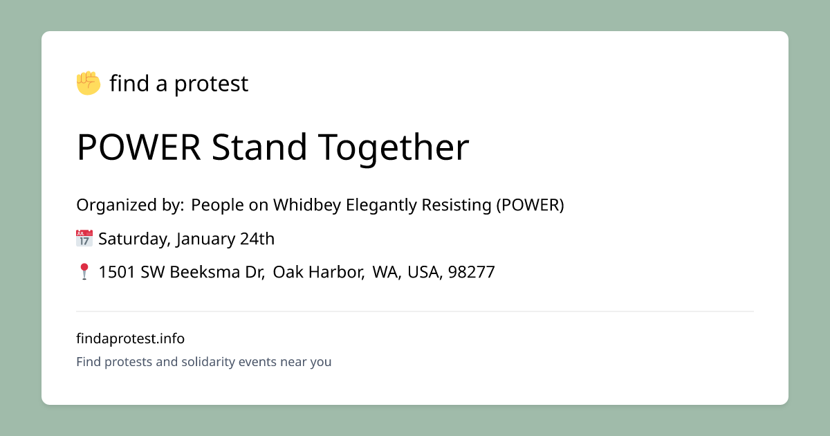 POWER Stand Together in Oak Harbor on Saturday