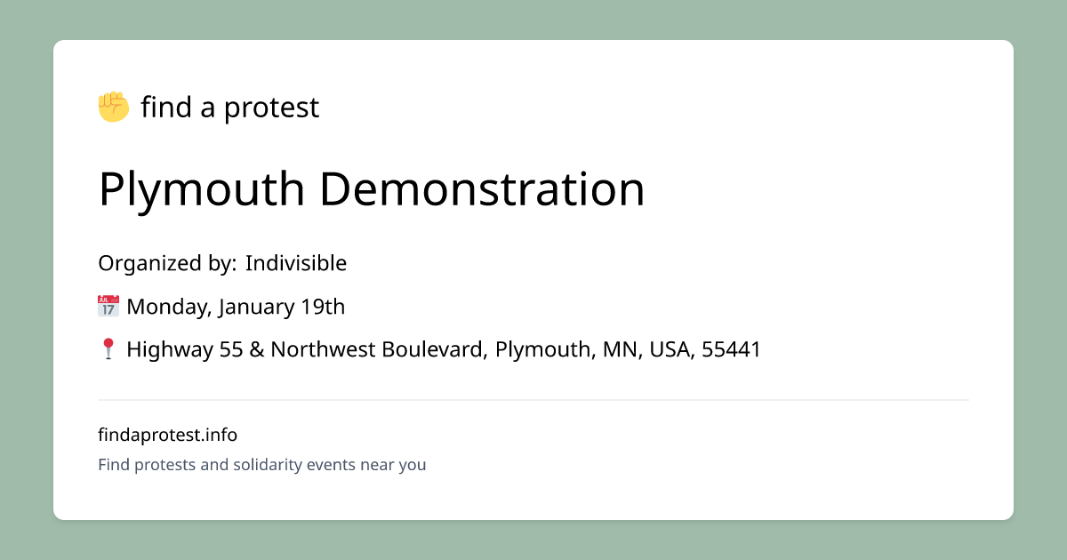 Plymouth Demonstration in Plymouth on Monday