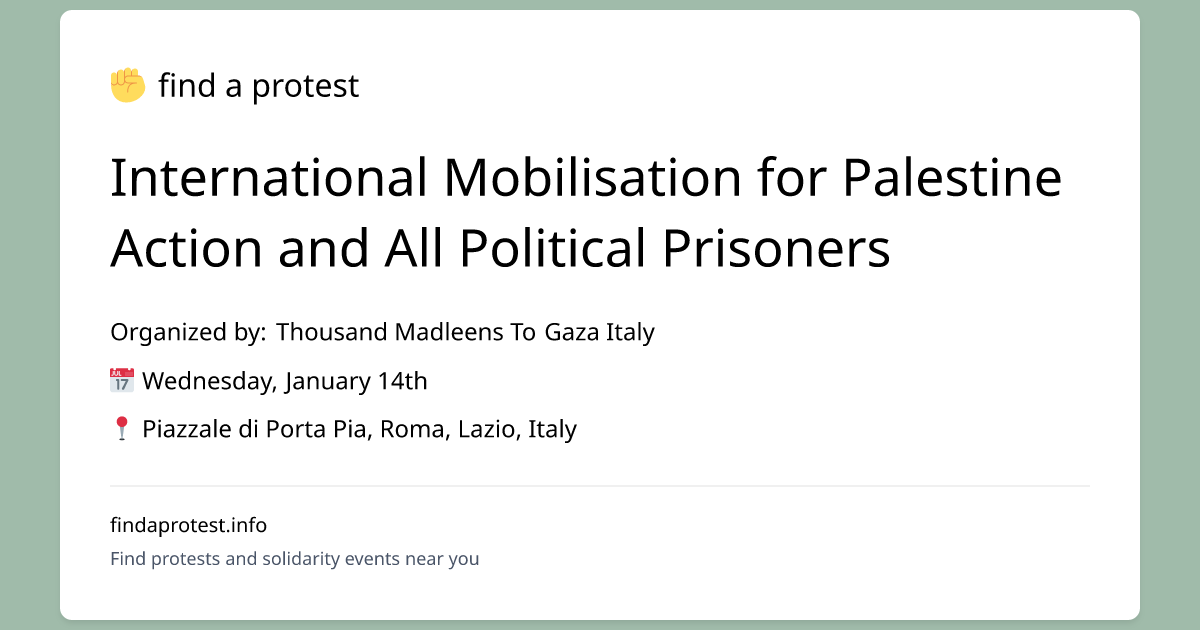 International Mobilisation for Pales... in Roma on Wednesday