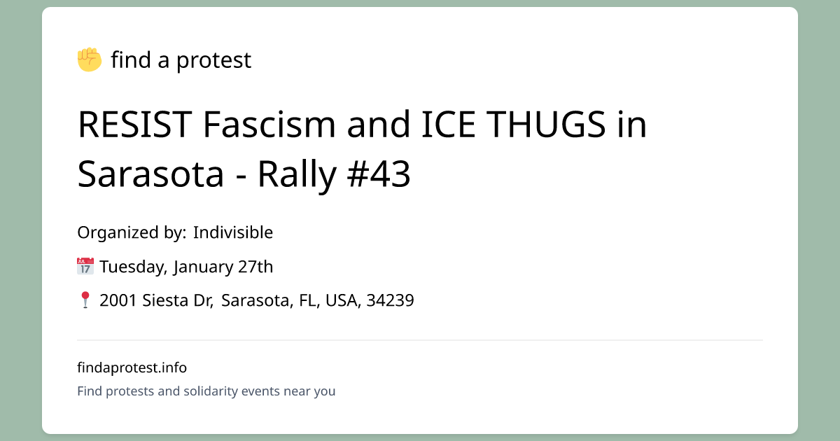 RESIST Fascism and ICE THUGS in Sa... in Sarasota on Tuesday
