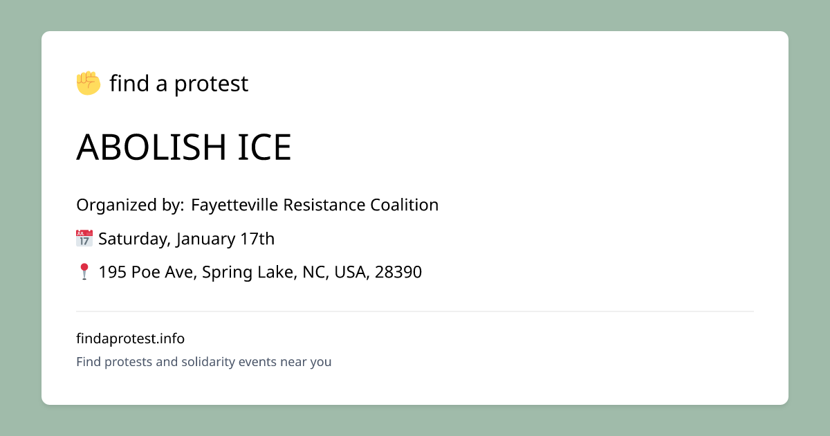 ABOLISH ICE in Spring Lake on Saturday
