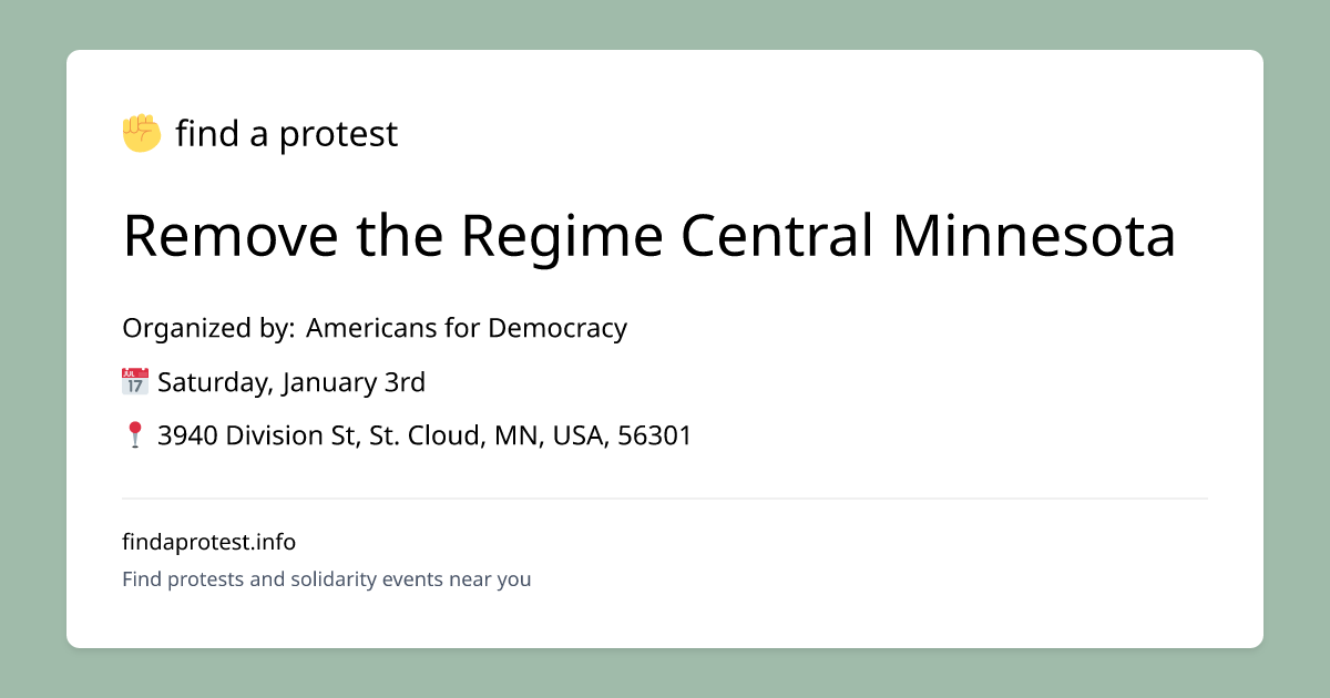 Remove the Regime Central Minnesota in St. Cloud on Saturday
